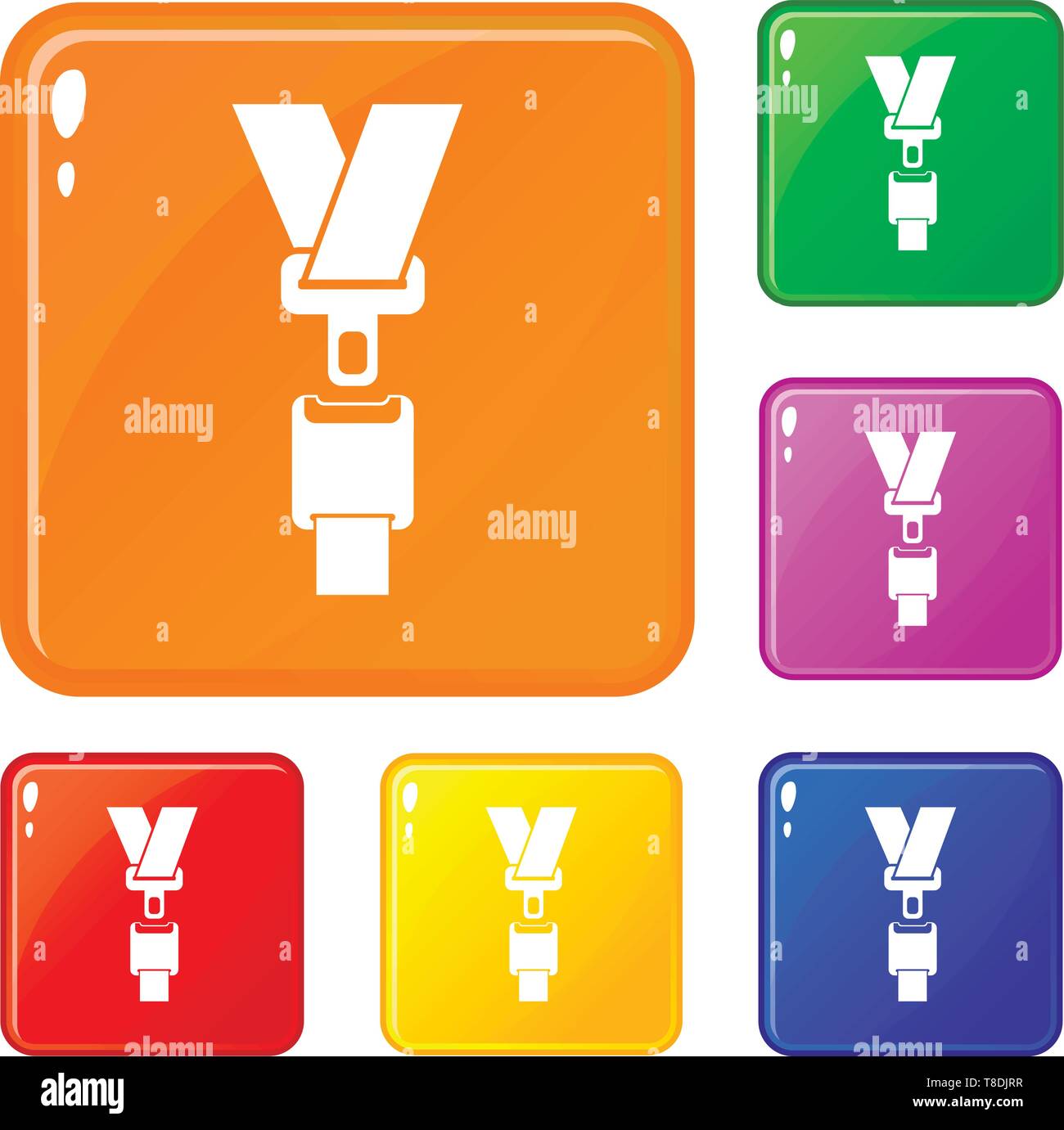 Safety belt icons set vector color Stock Vector Image & Art - Alamy