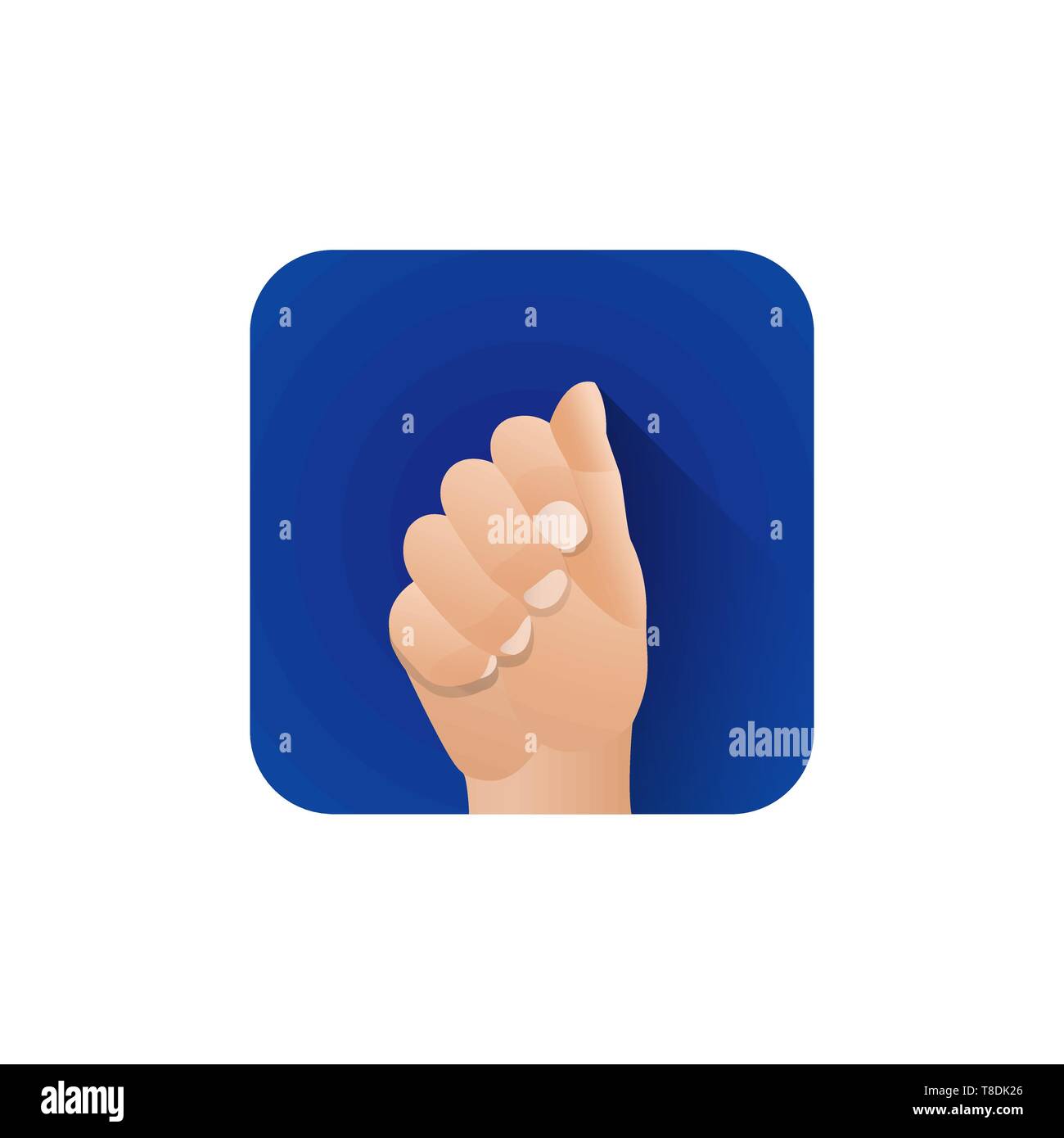 vector symbolic clenched fingers male palm hand holding gesture concept ...