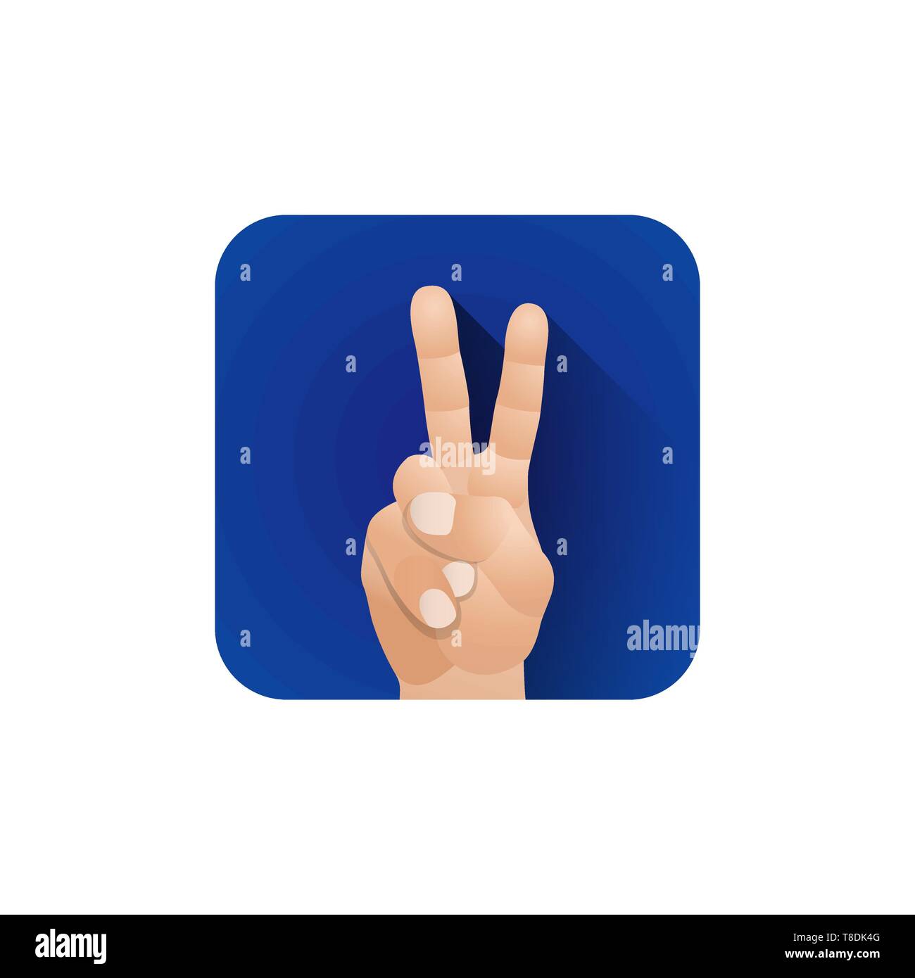 vector symbolic two fingers male fist hand victory gesture concept sign ...
