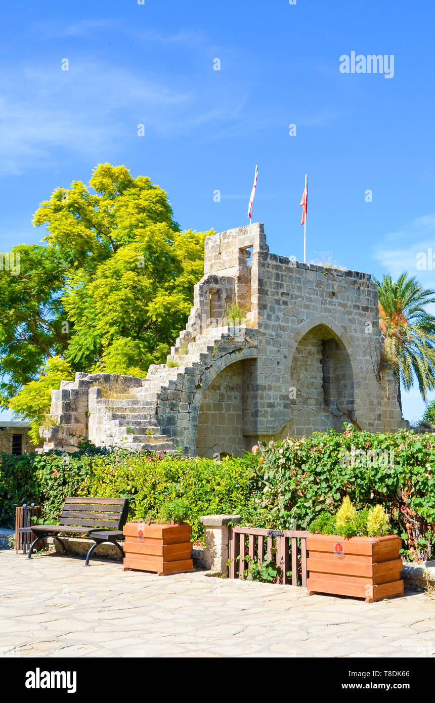 Amazing Bellapais Abbey in small Cypriot city Bellapais captured on a ...