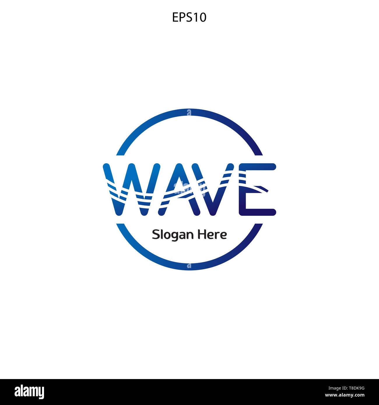 Abstract water waves circle emblem hi-res stock photography and images ...