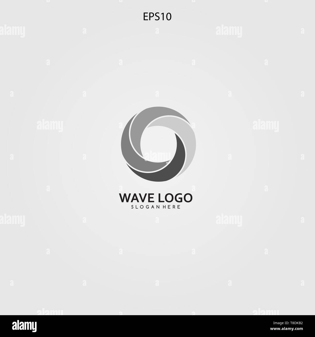 Abstract water waves circle emblem hi-res stock photography and images ...