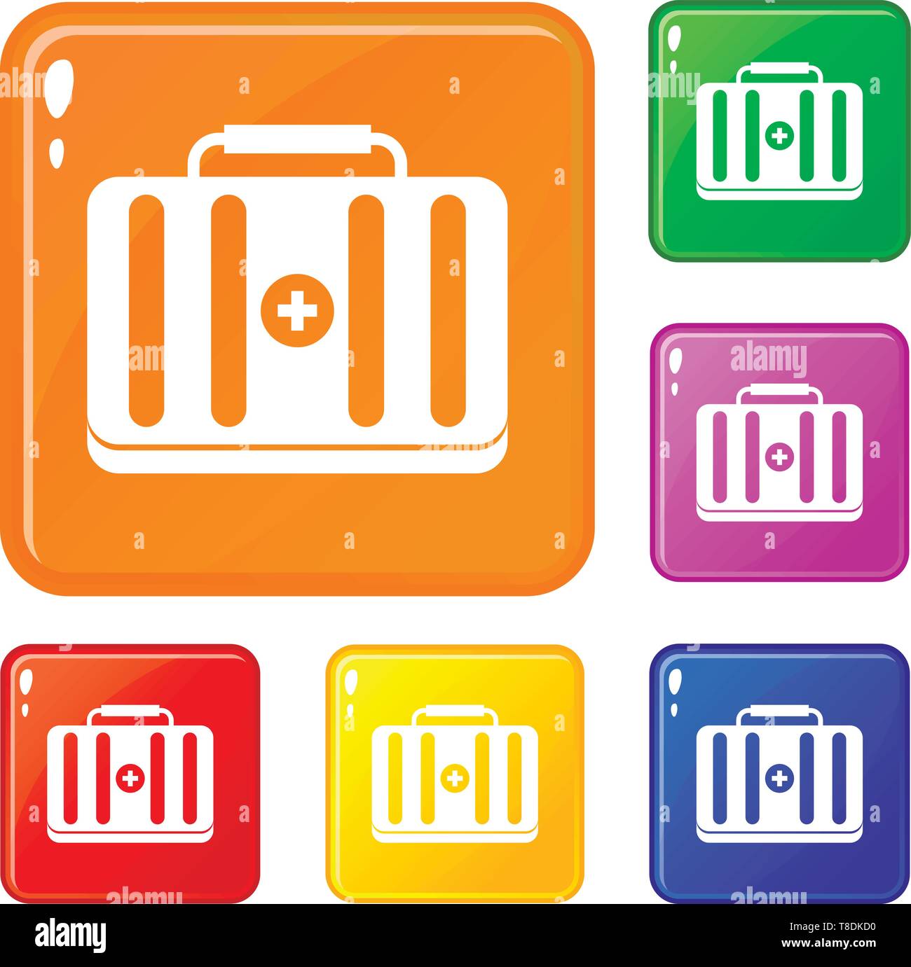 First aid kit icons set vector color Stock Vector Image & Art - Alamy