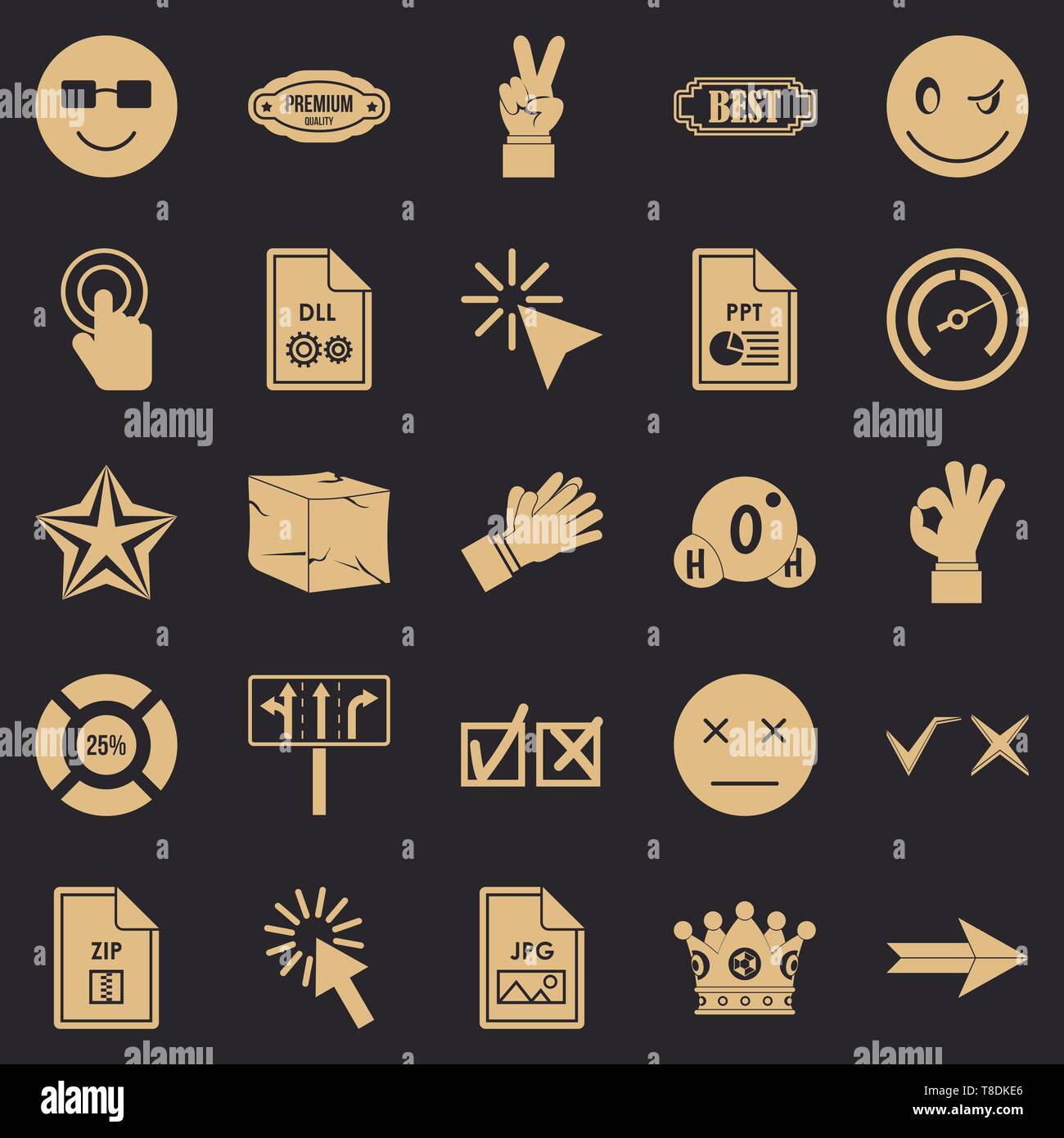 Symbol icons set, simple style Stock Vector Image & Art - Alamy