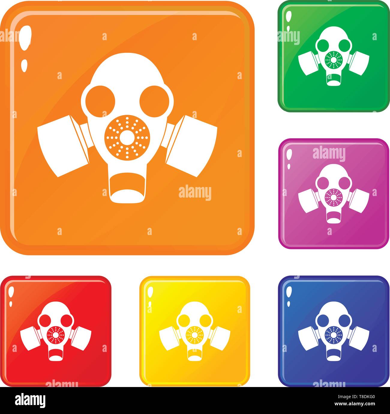 Black gas mask icons set vector color Stock Vector Image & Art - Alamy