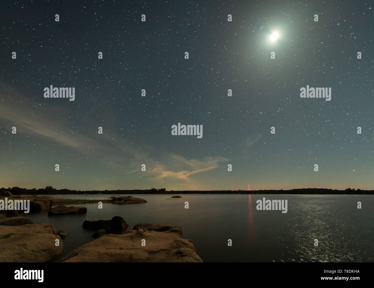 Moonlight Lake Shore Night High Resolution Stock Photography and Images ...