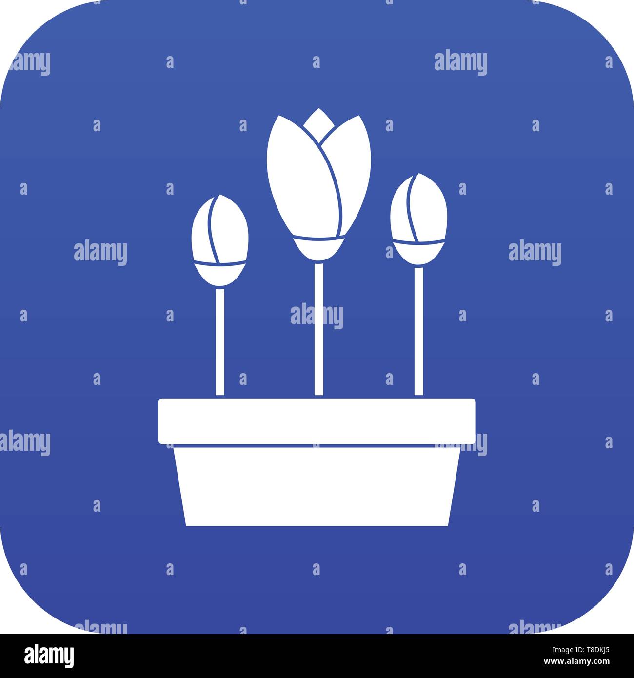 Tulips in box icon digital blue Stock Vector Image & Art - Alamy