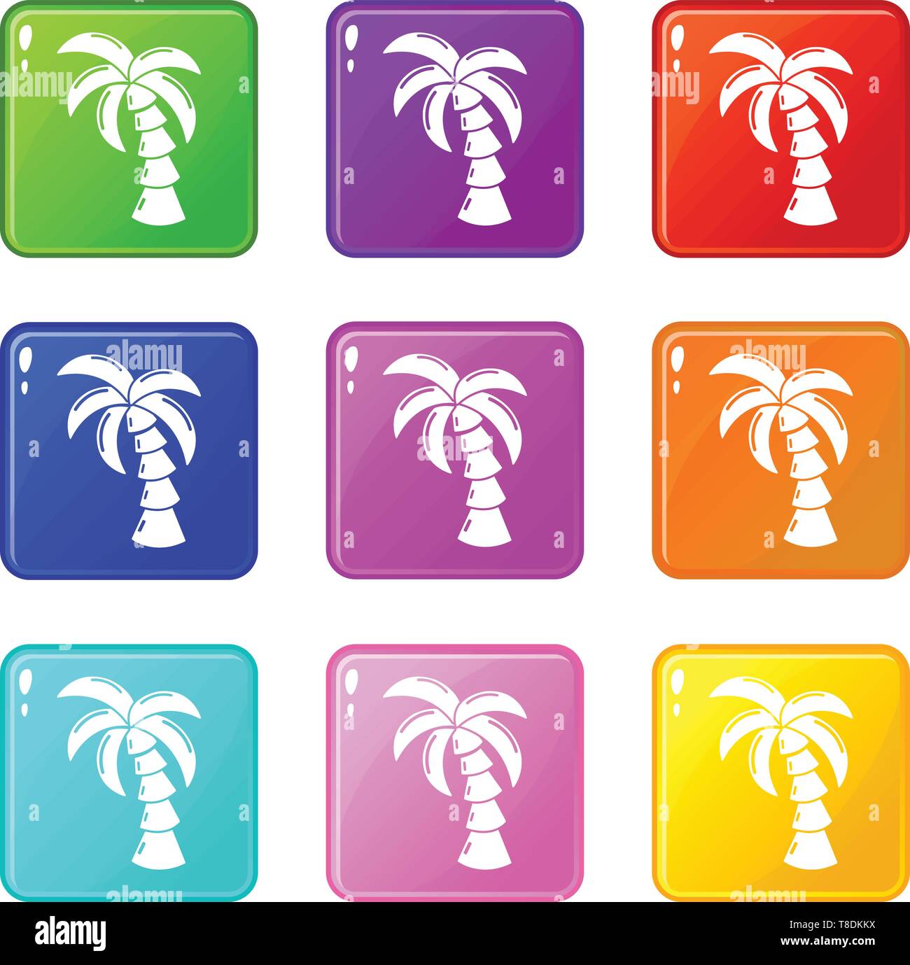 Landscaping garden tropical palm trees Stock Vector Images - Alamy