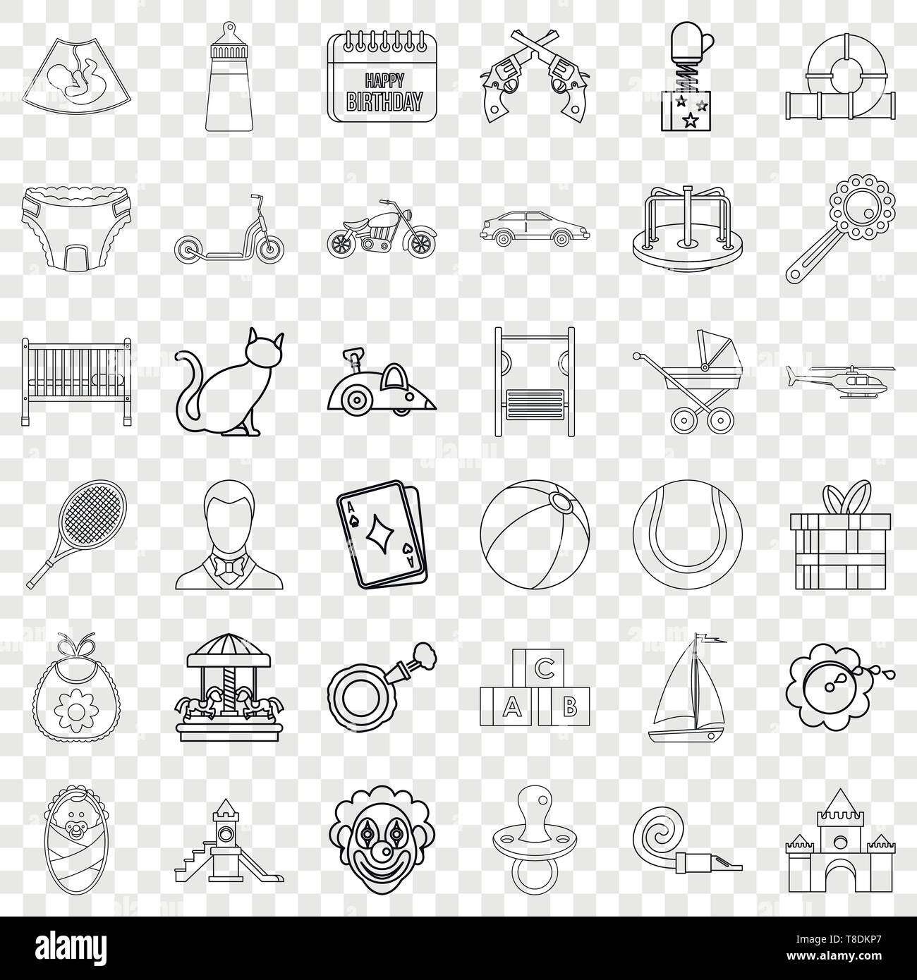 Little child icons set, outline style Stock Vector Image & Art - Alamy