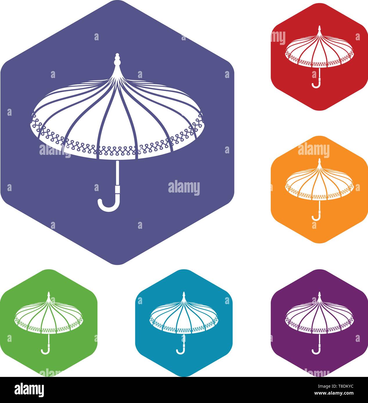 Umbrella icons vector hexahedron Stock Vector Image & Art - Alamy