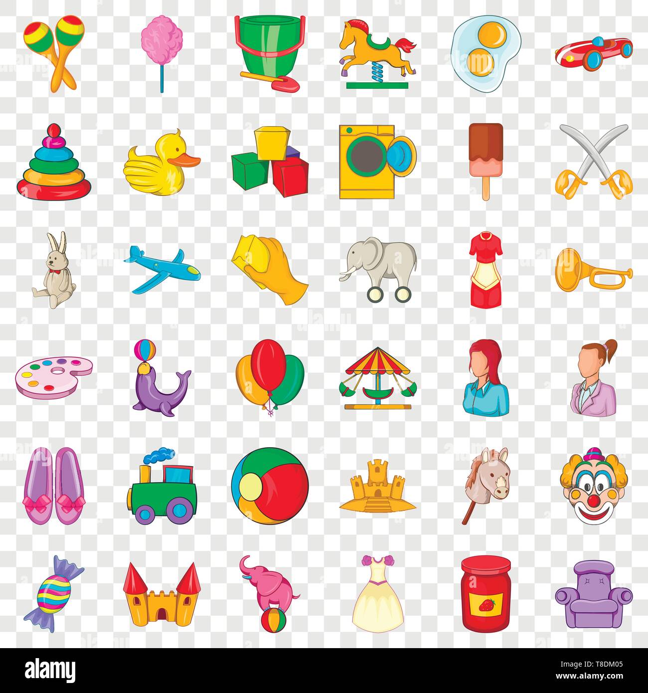 Children in home icons set, cartoon style Stock Vector Image & Art - Alamy