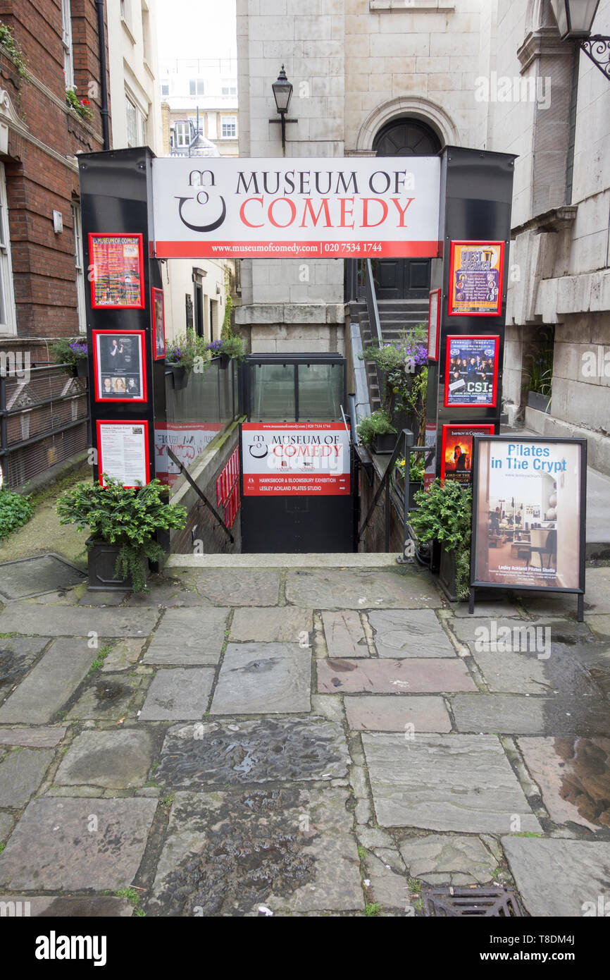 Entrance to Museum of Comedy, The Undercroft, St George’s Church ...