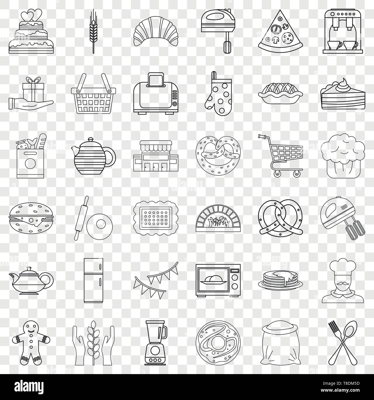 Food icons set, outline style Stock Vector Image & Art - Alamy