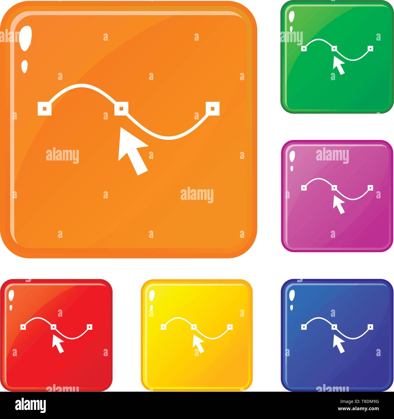 Drawing the curve icons set vector color Stock Vector Image & Art - Alamy