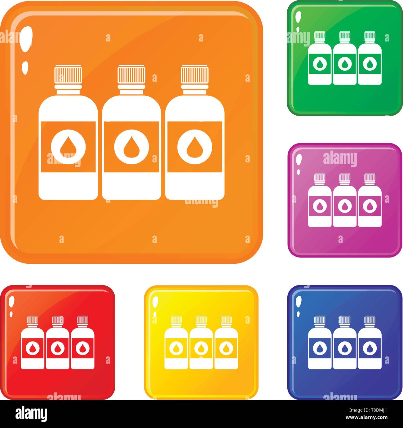 Printer ink bottles icons set vector color Stock Vector Image & Art - Alamy