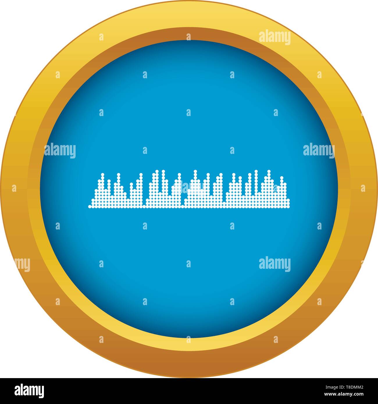 Audio digital equalizer technology icon blue vector isolated Stock ...