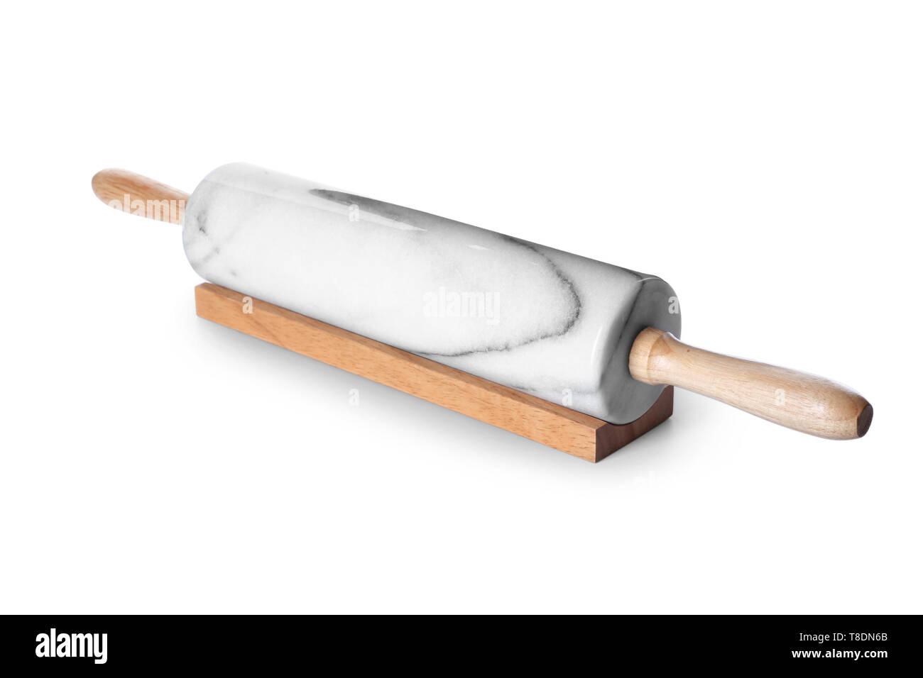 Rolling pin on white background Stock Photo - Alamy