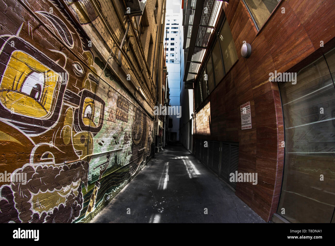 Perth, Western Australia, Australia -17/01/2013 :Graffiti in an alley ...