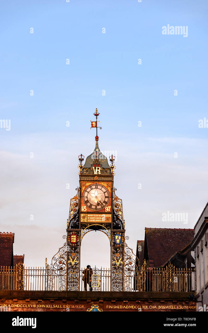 Eastgate and Eastgate Clock in Chester, Cheshire, England, stand on the ...
