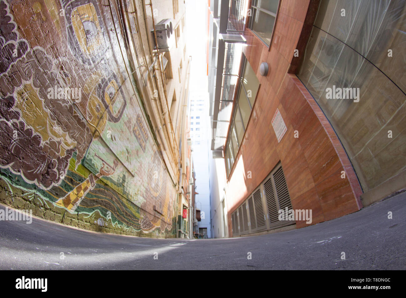 Perth, Western Australia, Australia -17/01/2013 :Graffiti in an alley ...