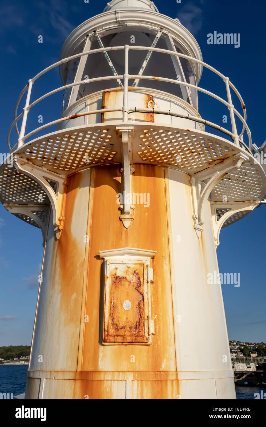 Victorian Cast Iron Domed Lighthouse at Brixham Breakwater,Torbay.Devon ...