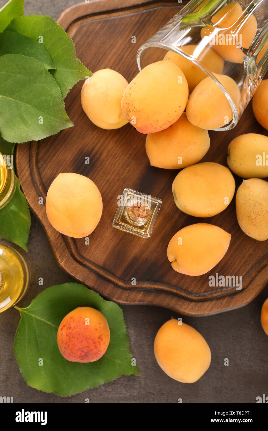 Apricots bottle essential oil hi-res stock photography and images - Alamy