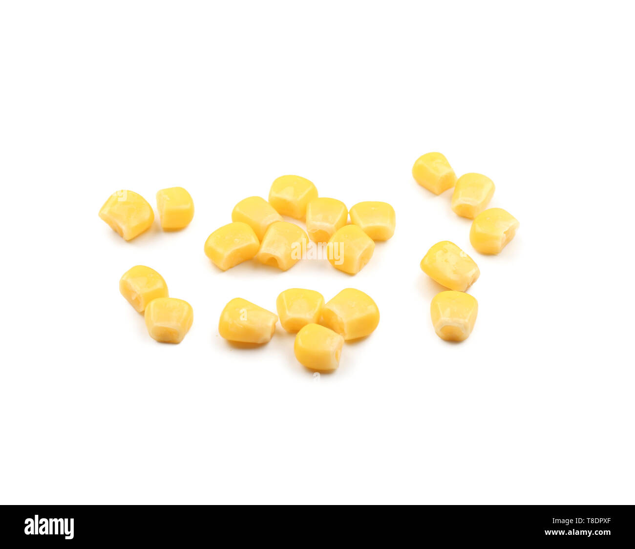 Tasty corn kernels on white background Stock Photo - Alamy