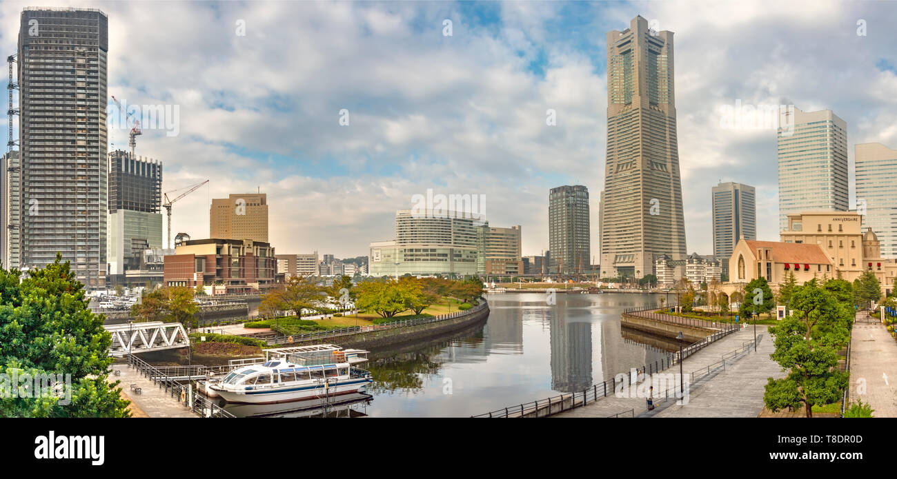 Yokohama skyline and waterfront, Kanagawa, Japan Stock Photo - Alamy