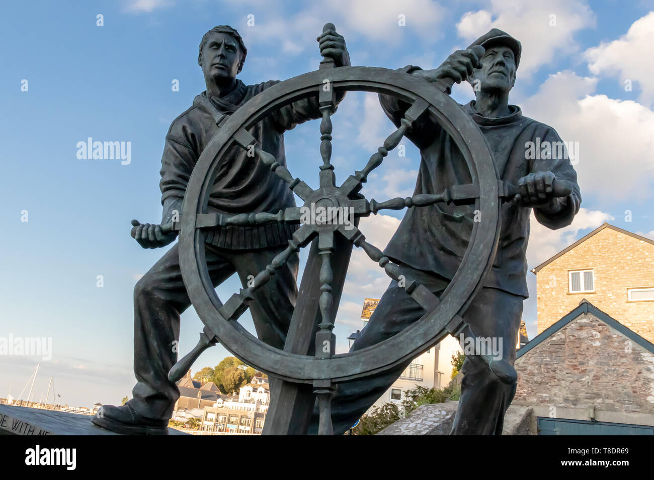 Man and Boy Bronze Statue King's Quay ,Brixham Harbour,Torbay,Devon ...