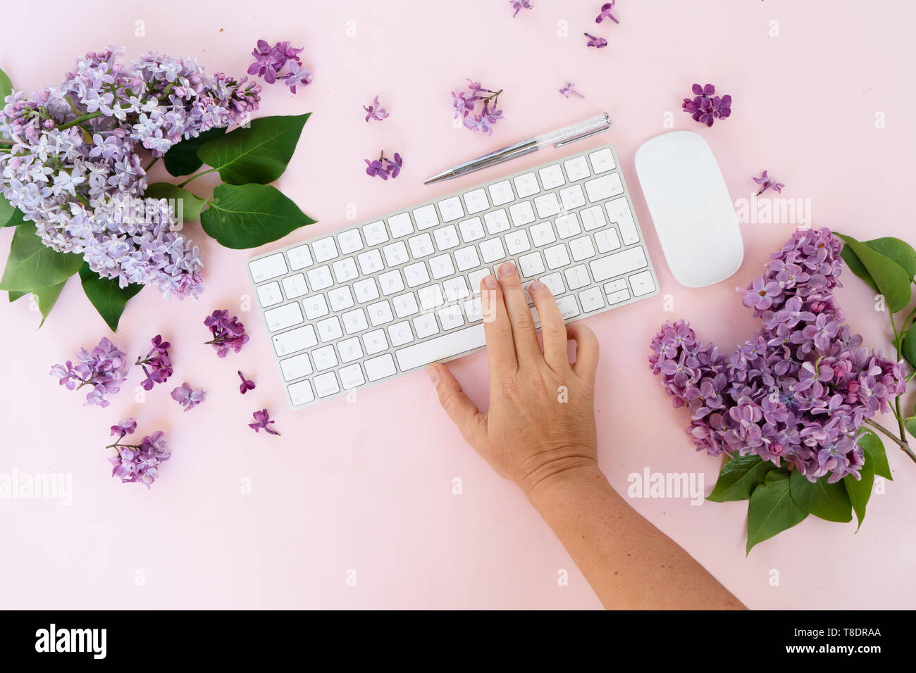 Top view home office workspace Stock Photo - Alamy