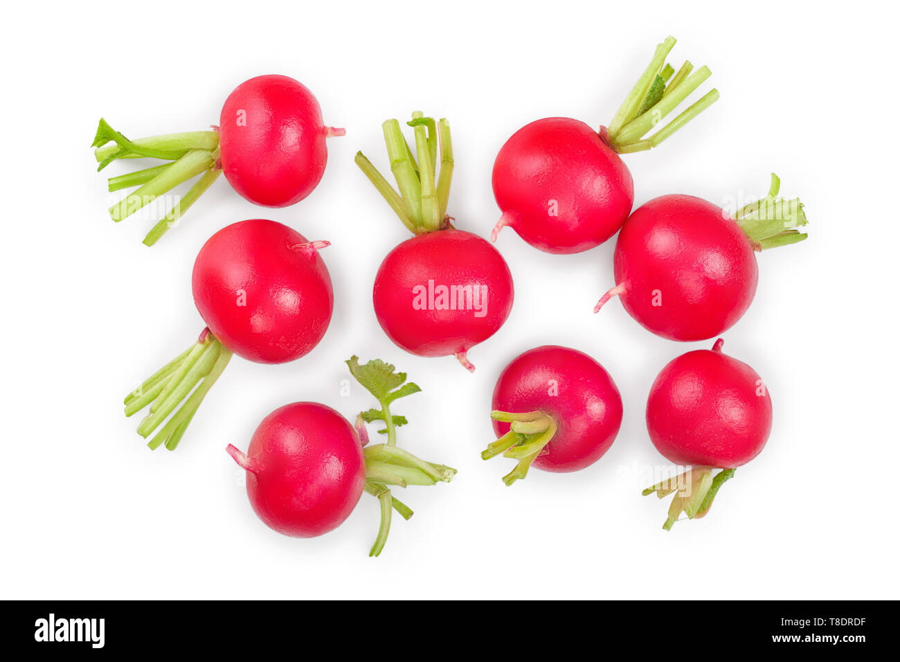 fresh whole radish isolated on white background. Top view Stock Photo ...