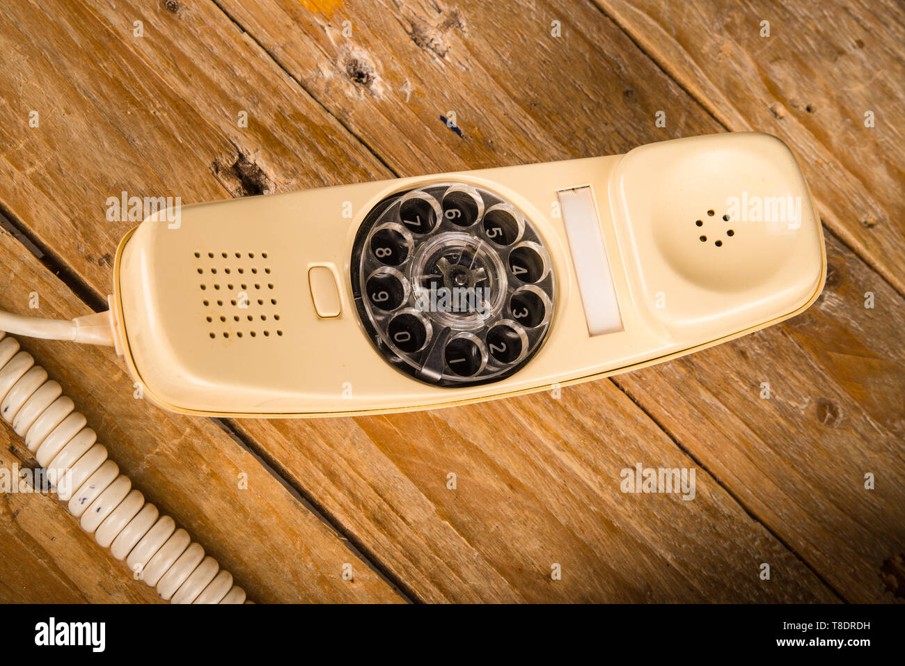 Old phone with its dial incorporated in the handset Stock Photo - Alamy