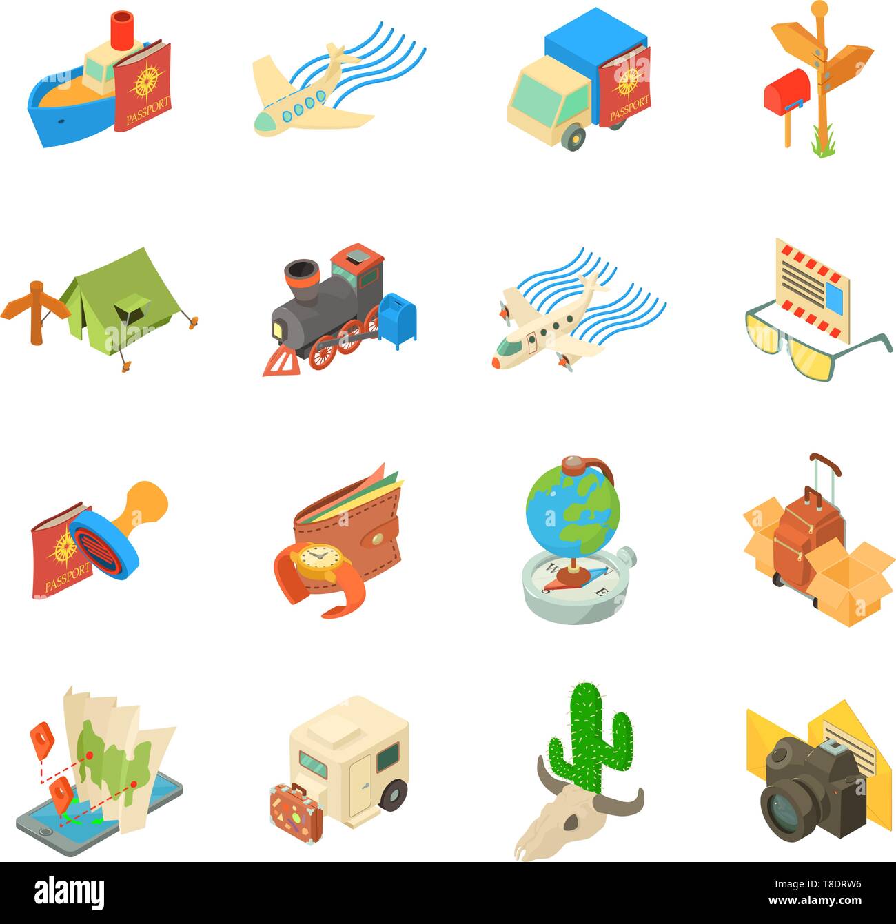 Journey icons set, isometric style Stock Vector Image & Art - Alamy