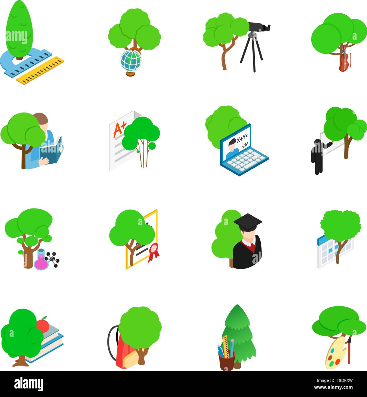ECO study icons set, isometric style Stock Vector Image & Art - Alamy