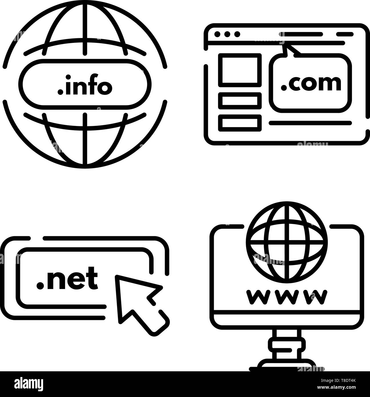 Domain icons set, outline style Stock Vector Image & Art - Alamy