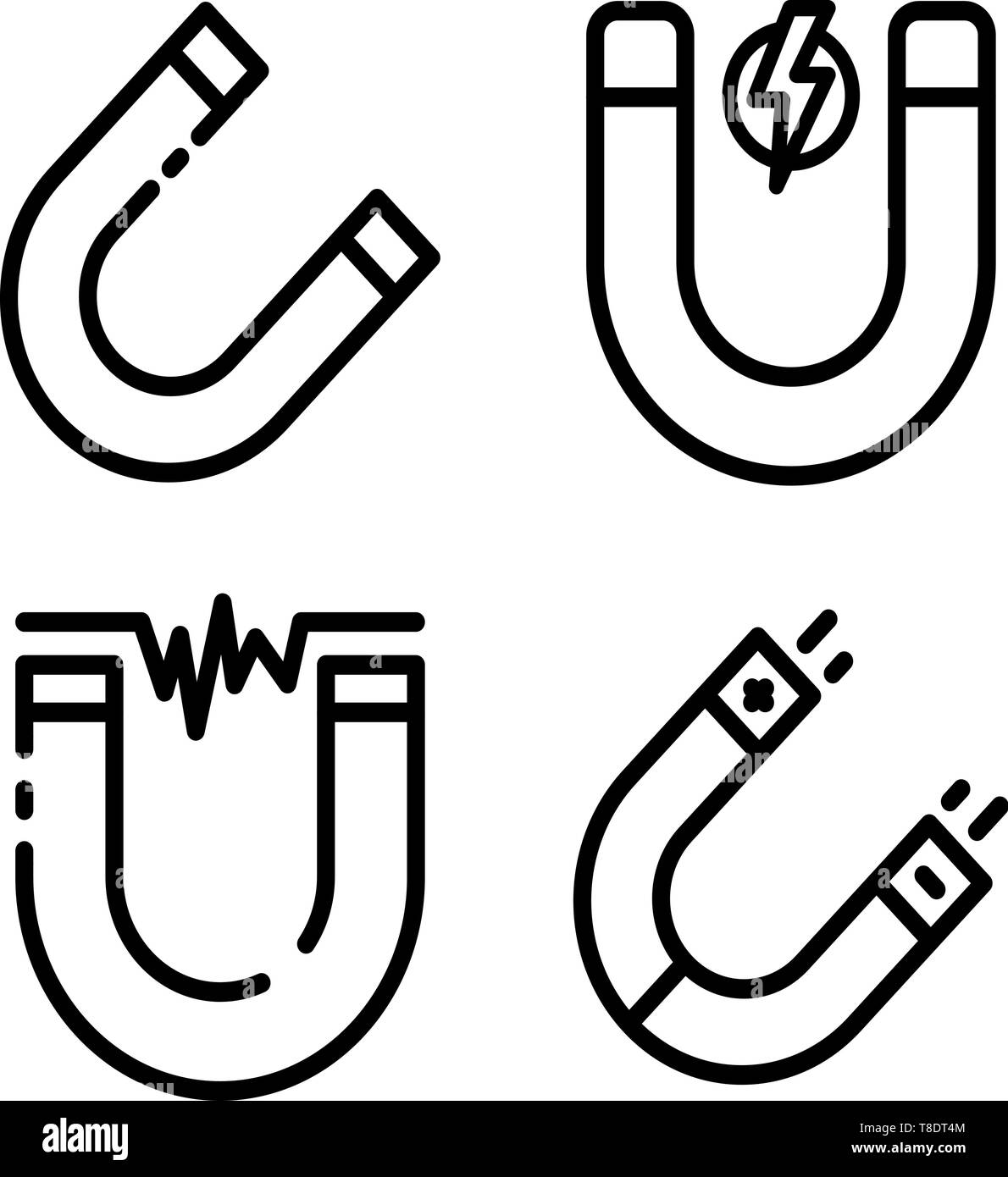 Magnet icons set, outline style Stock Vector Image & Art - Alamy