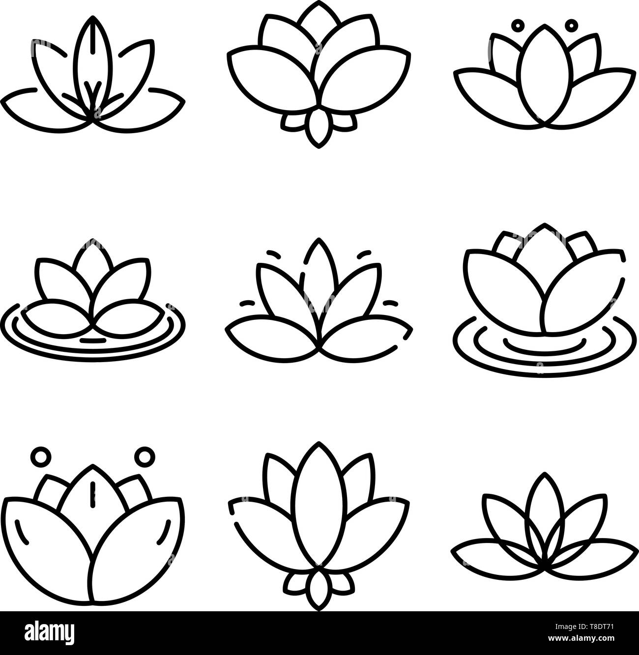 Lotus icons set, outline style Stock Vector Image & Art - Alamy Lotus icons set, outline style Stock Vector Image & Art - Alamy