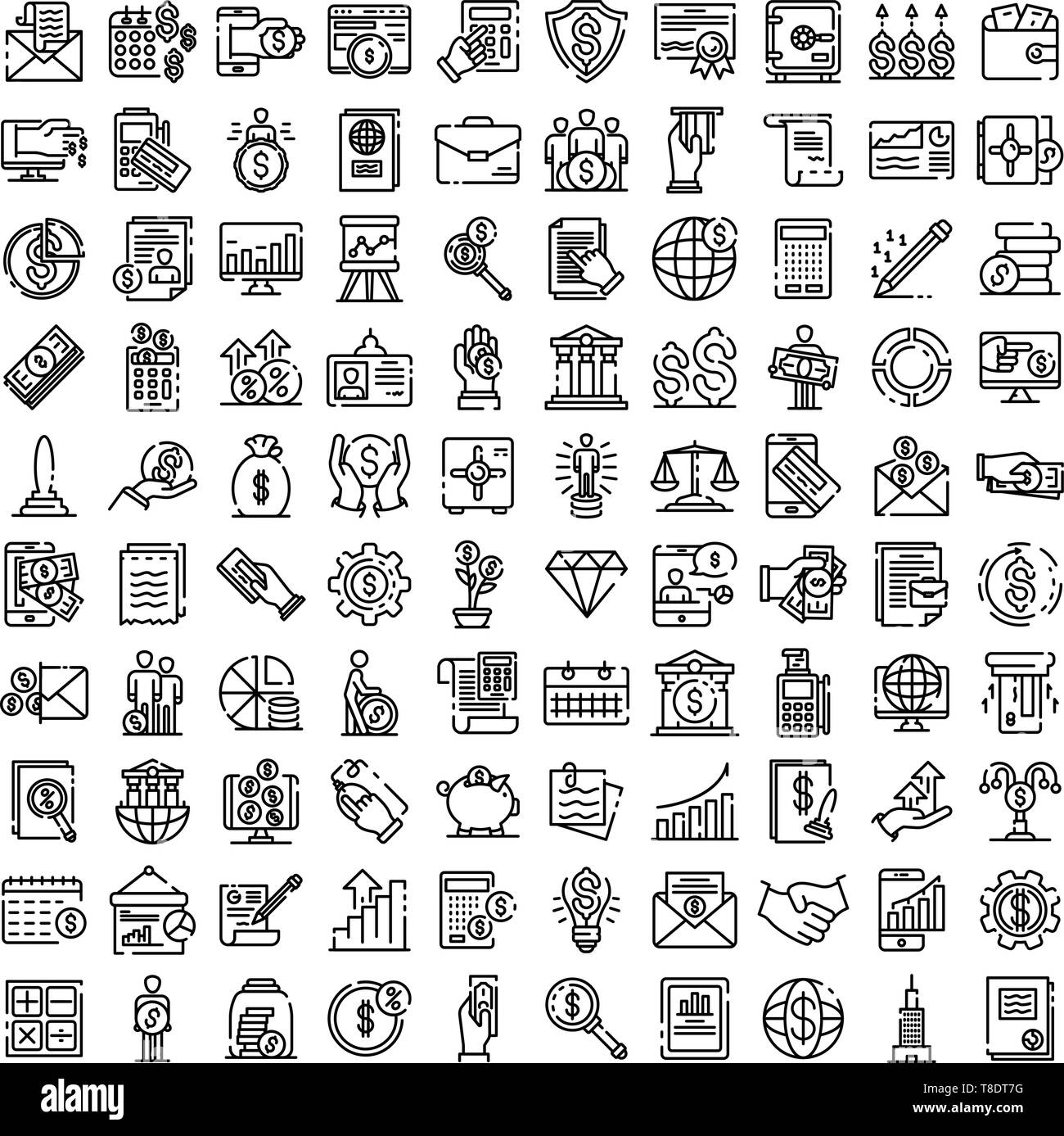 Accountant icons set, outline style Stock Vector Image & Art - Alamy