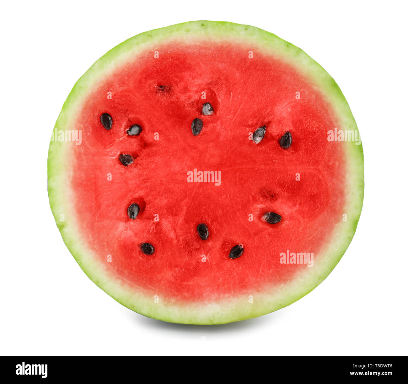 Delicious cut watermelon on white background Stock Photo - Alamy