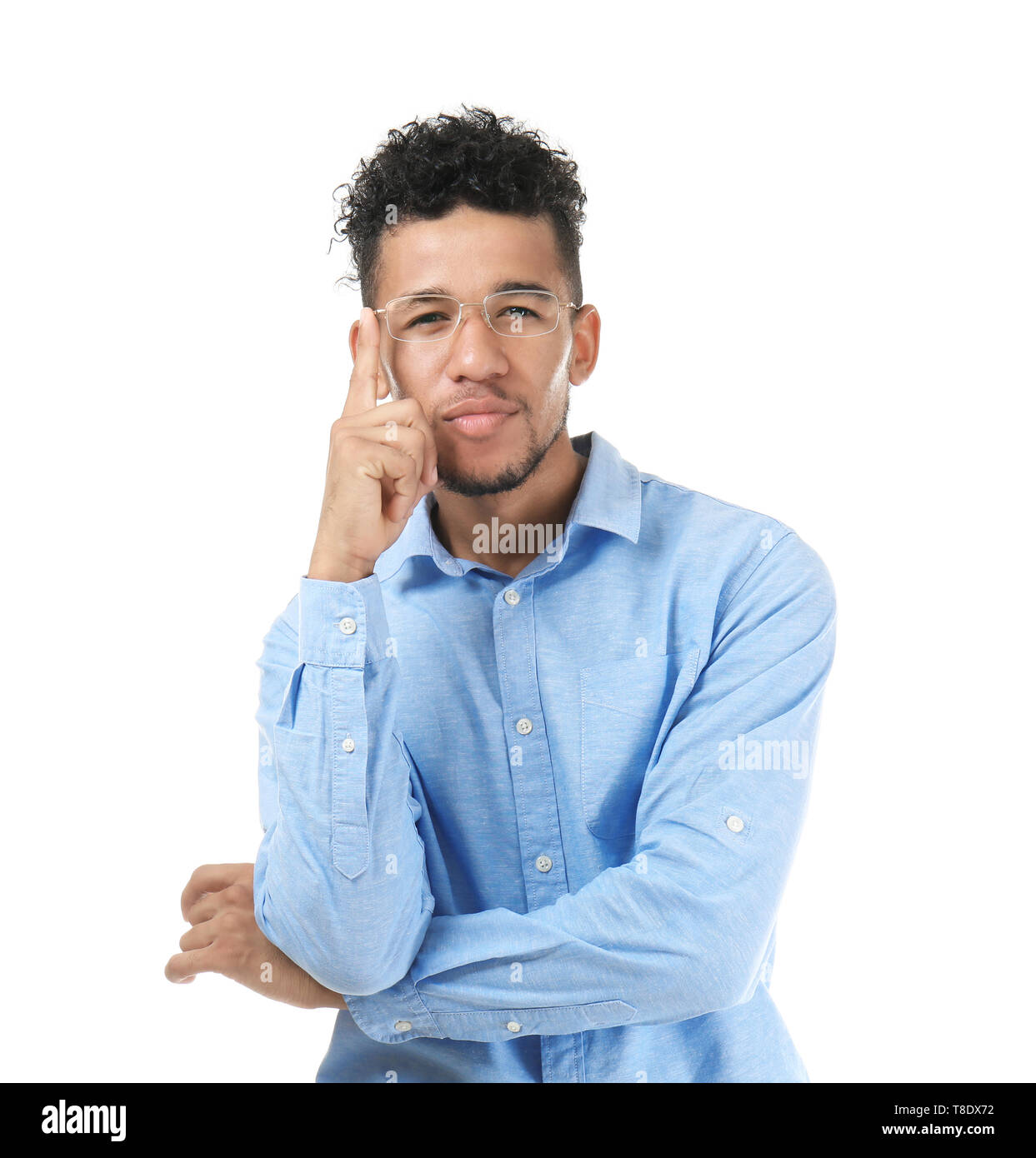Handsome African American Man In Formal Clothes On White Background
