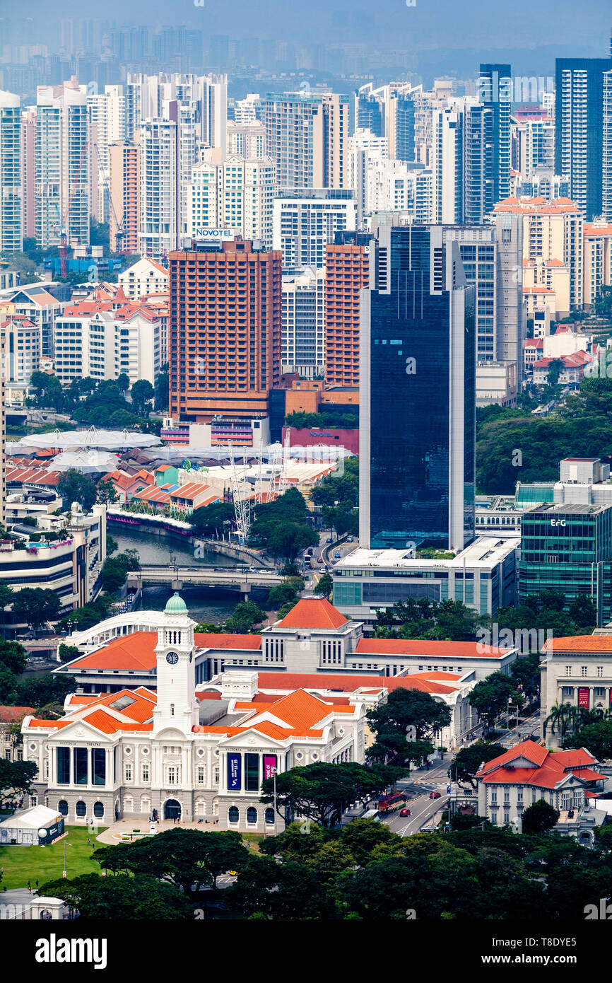An Aerial View of The Victoria Theatre and Concert Hall and Singapore ...