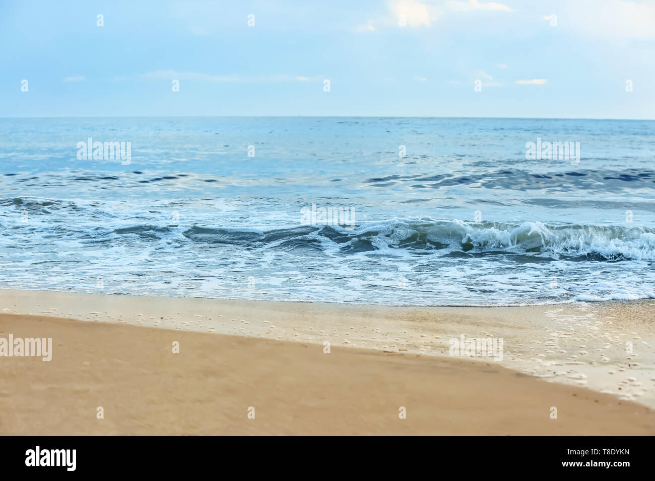 Beautiful view of sea beach at resort Stock Photo - Alamy