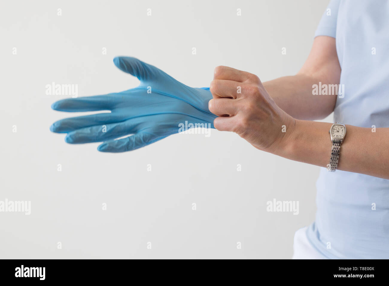 Closeup doctor hand surgical glove hi-res stock photography and images ...