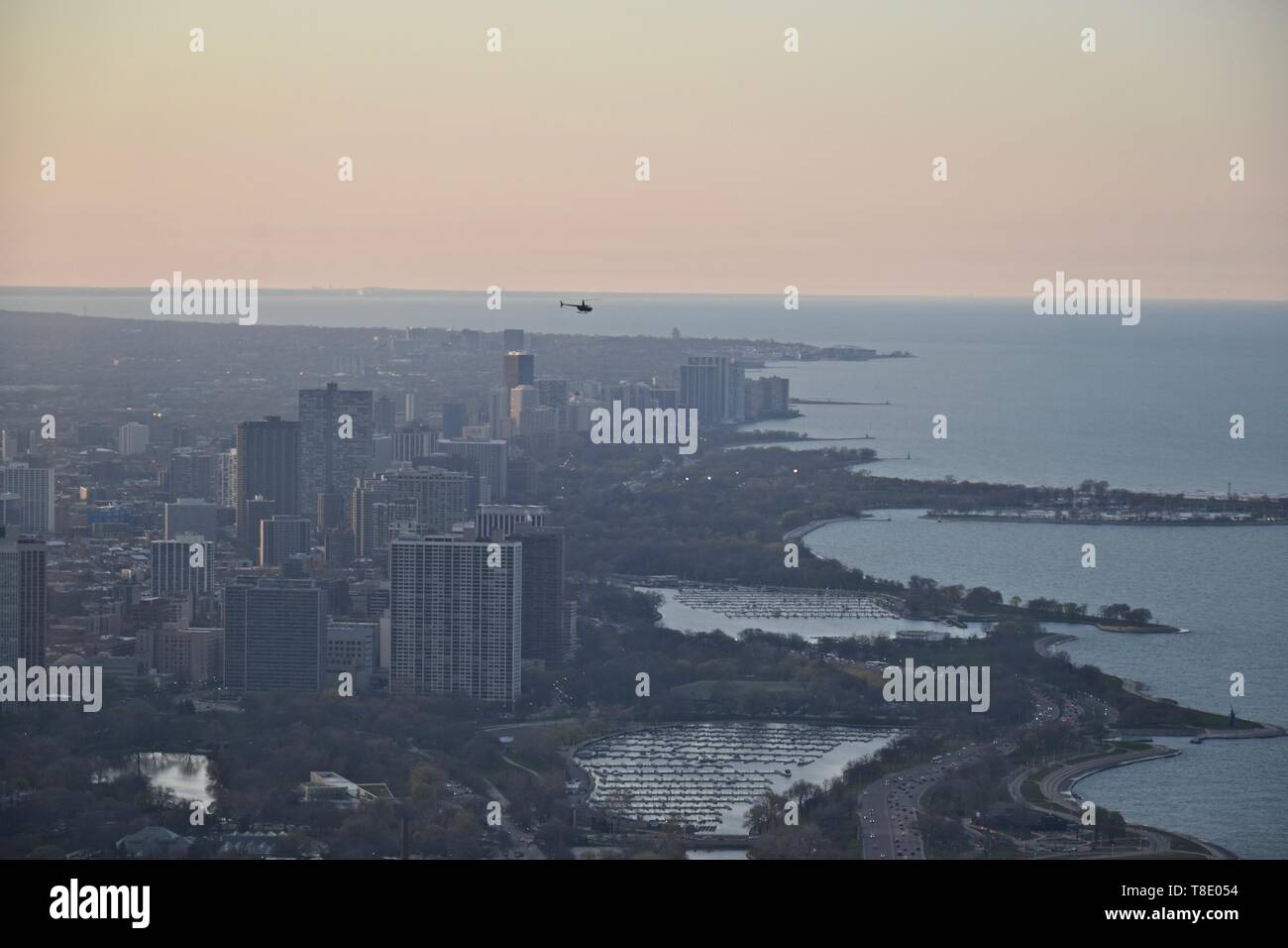 Chicago's iconic Gold Coast along the Lake Michigan waterfront dotted ...