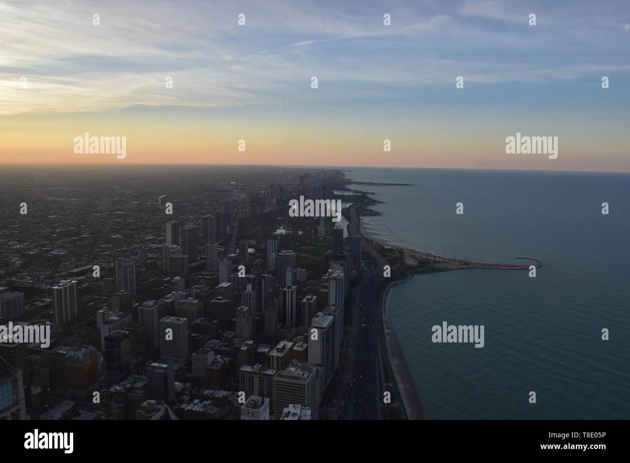 Chicago's iconic Gold Coast along the Lake Michigan waterfront dotted ...