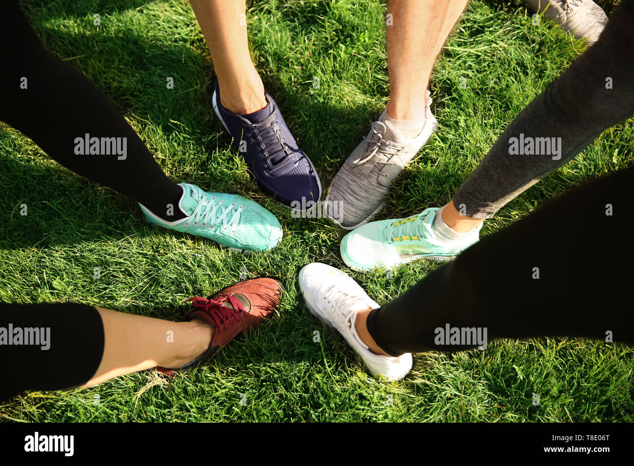 Feet together in circle hi-res stock photography and images - Alamy