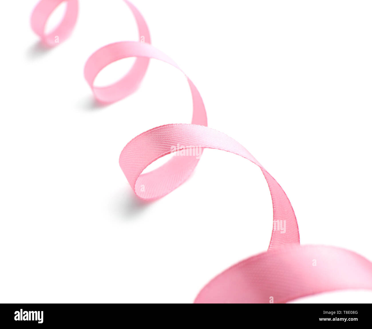 Curled pink ribbon on hi-res stock photography and images - Alamy