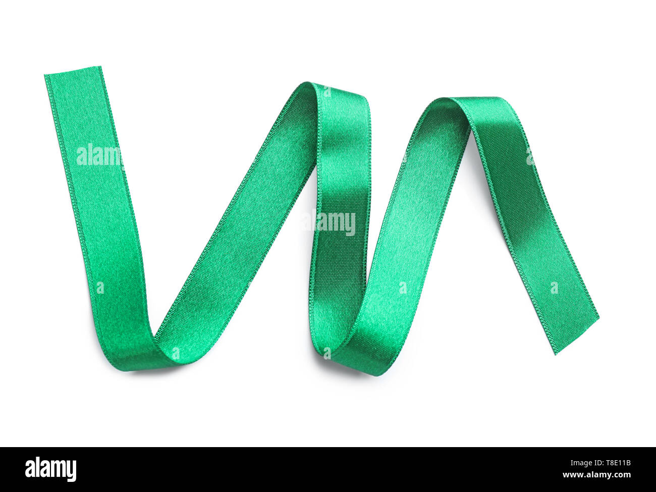 Green silk wavy background Cut Out Stock Images & Pictures - Alamy