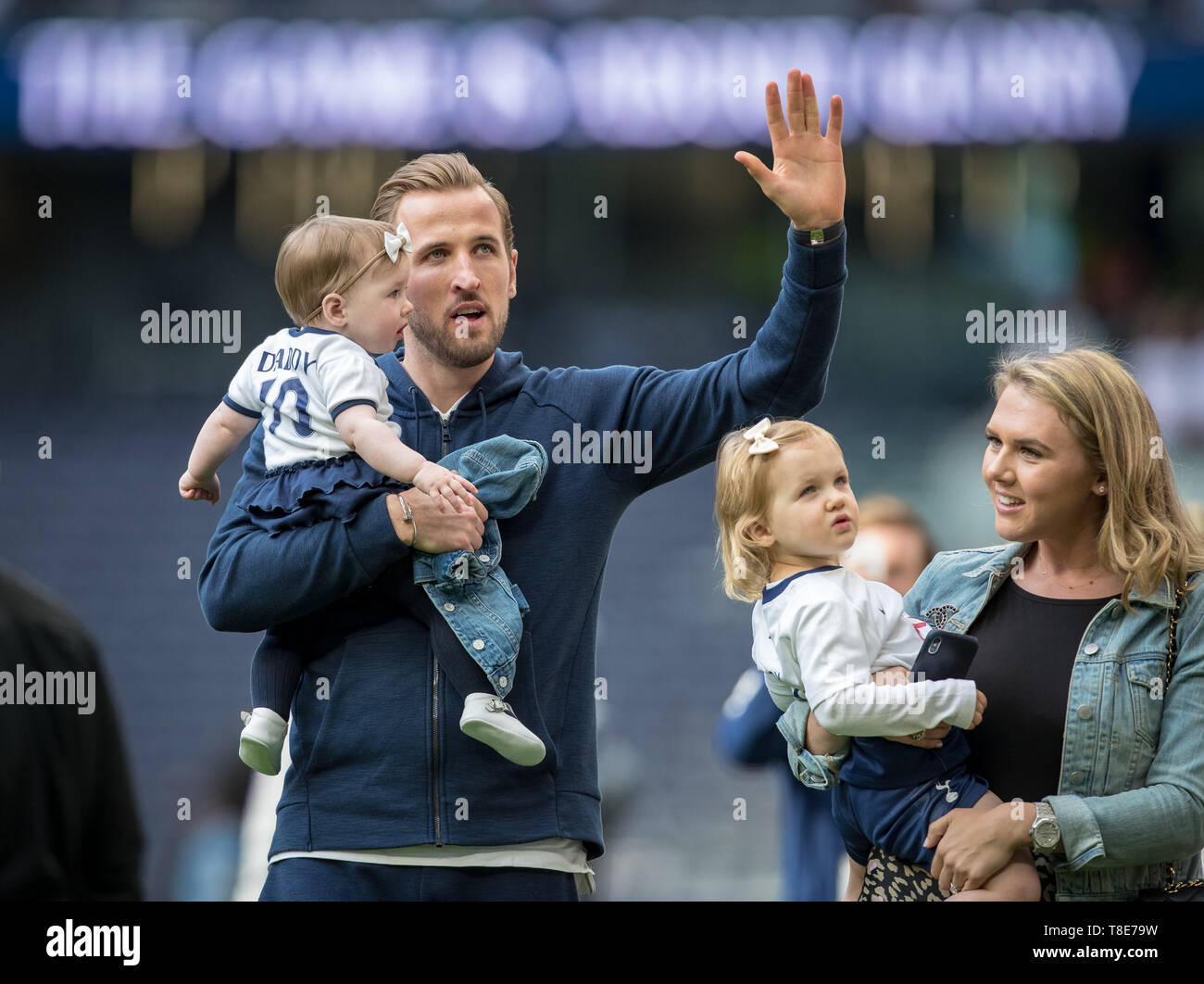 London, UK. 12th May, 2019. Harry Kane of Spurs and family during the ...