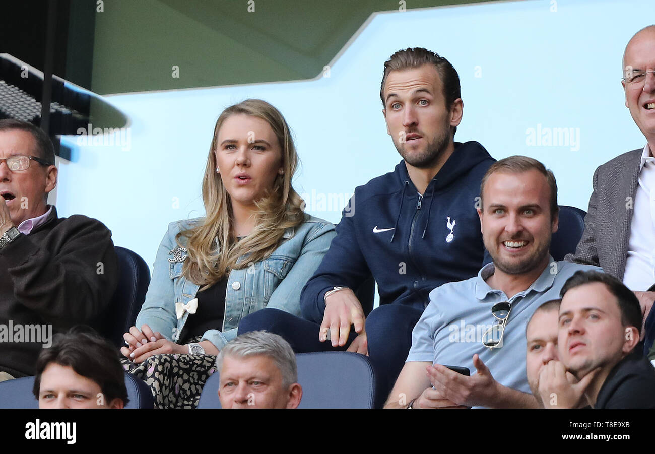 London, UK. 12th May, 2019. Harry Kane (TH) watches the game from the ...